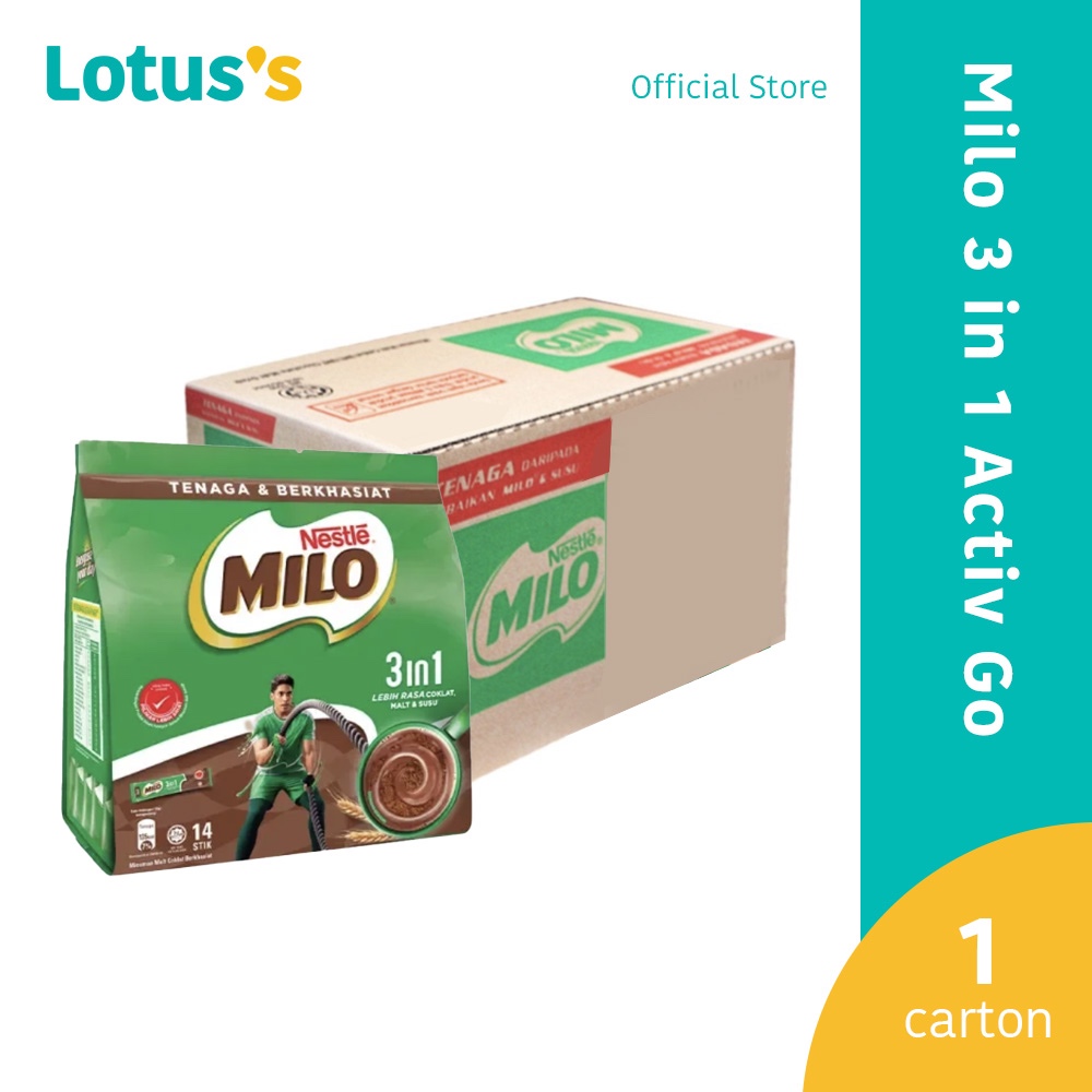 Milo 3 in 1 Activ Go 33g x 14 sachets x 24 packs (1 Carton) | Shopee ...