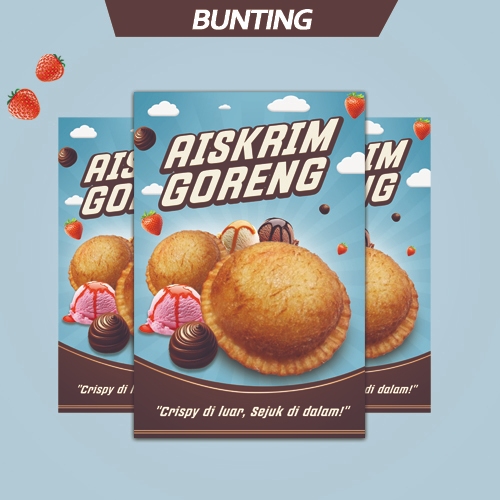 Banner dan Bunting Aiskrim Goreng Sedap Murah | Shopee Malaysia