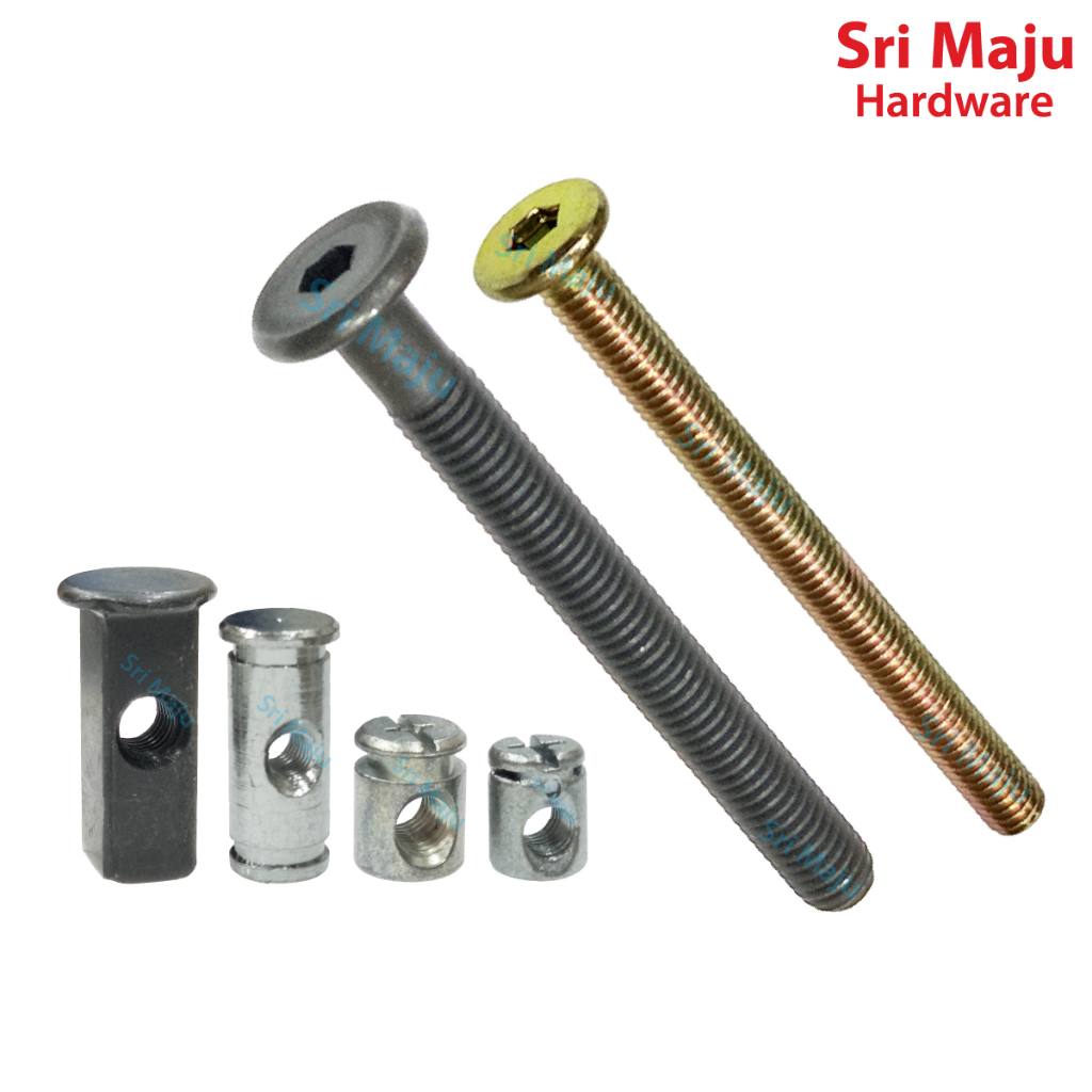 MAJU JCBC JCBB Furniture Connector Fixing Screw Bolt Hex Insert Wood ...