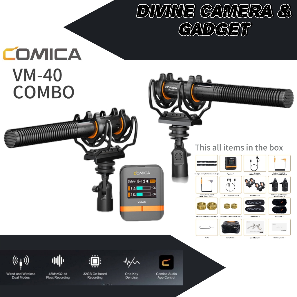 COMICA VM40 Super Cardioid Dual Channel Wireless Shotgun Micropone | Shopee Malaysia