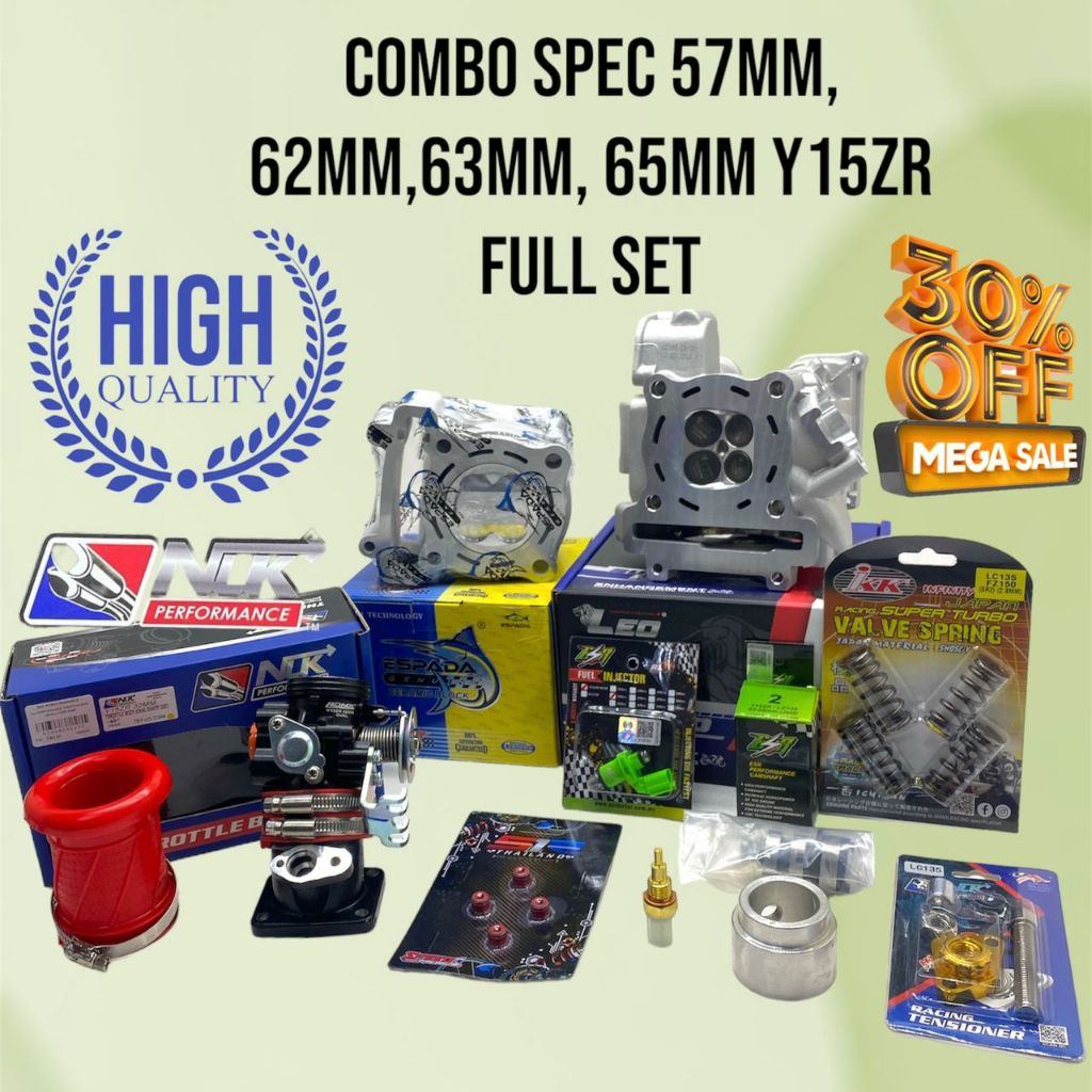COMBO RACING SPEC 57MM , 62MM , 63MM Y15ZR (HEAD LEO CNC PORTING) | Shopee Malaysia
