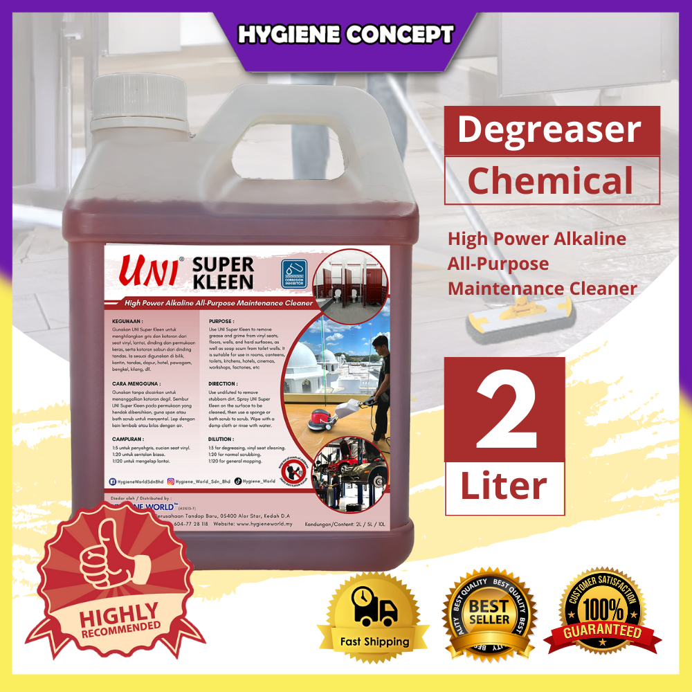 UNI Super Kleen 2L / Sticker Remover / Alkaline Cleaner / Oil Removal Degreaser / Chemical Cuci ...