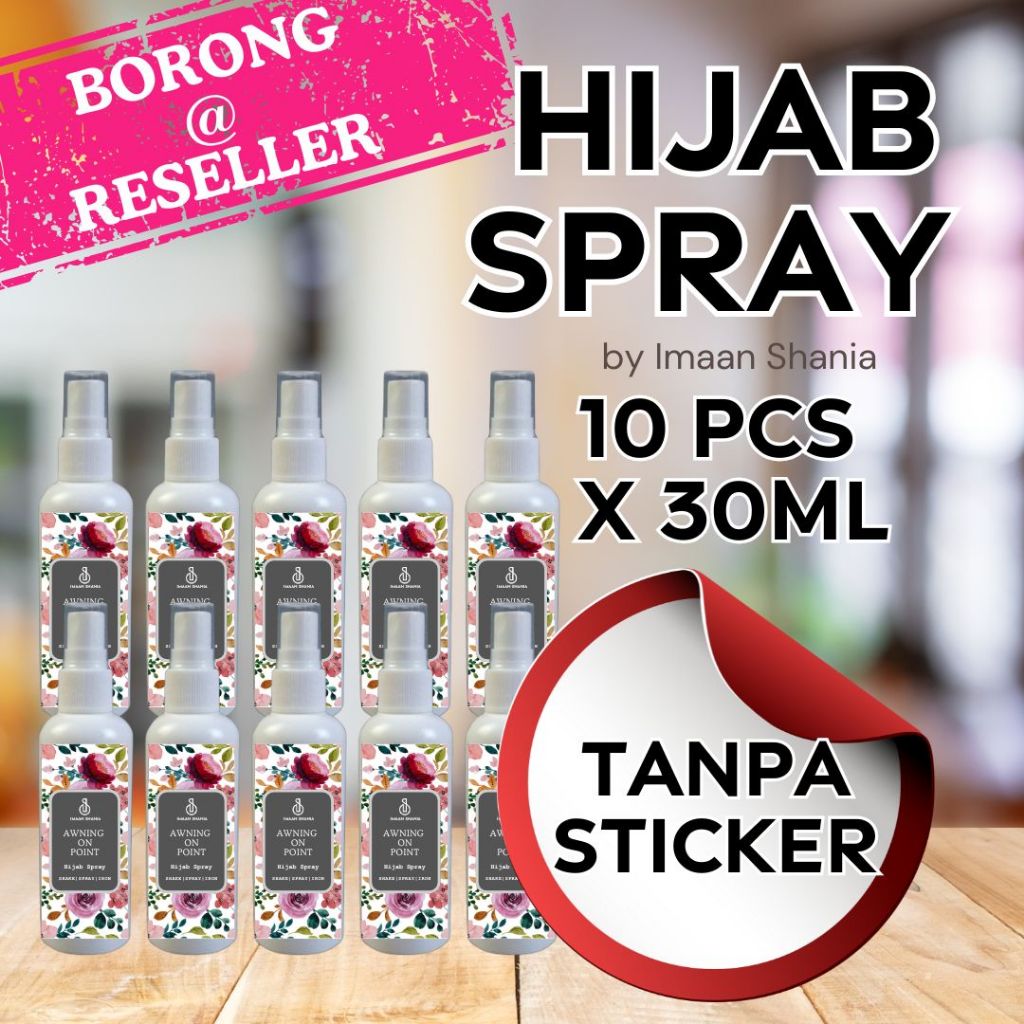 10 PCS X 30ML HIJAB SPRAY - TANPA STICKER - UNTUK REBRANDING JENAMA ...