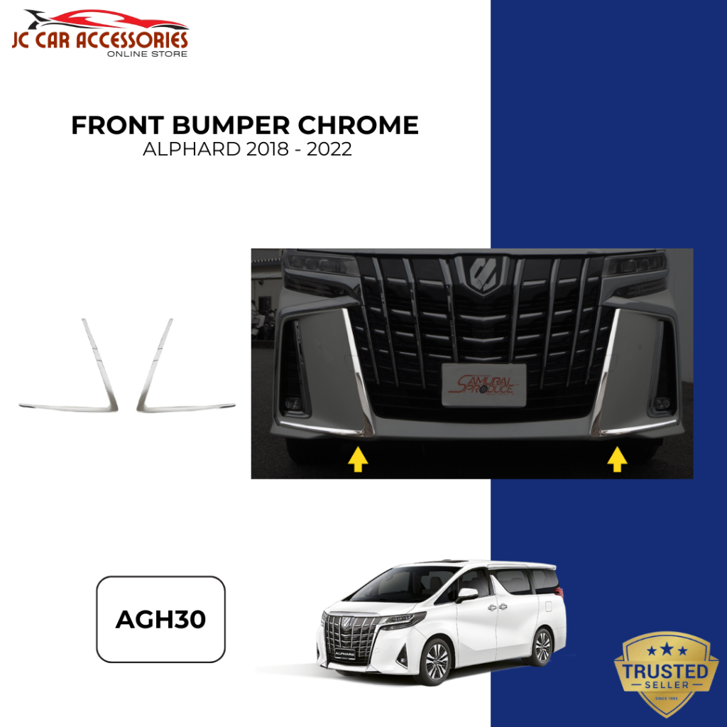Toyota Alphard AGH30 Front Bumper Chrome Fog Lamp Fog Light Grille ...