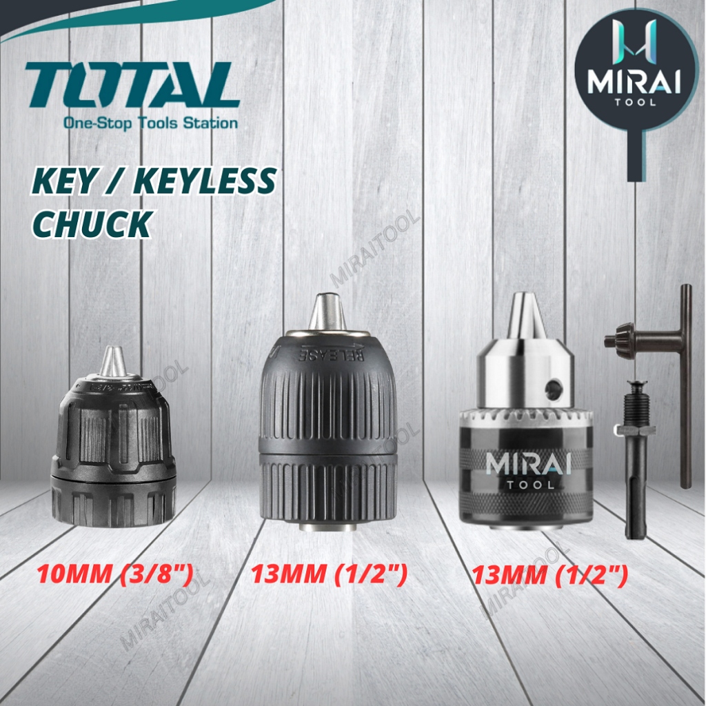 TOTAL Key Chuck / Keyless Chuck For Drill TAC451016 (0.8 - 10mm ...