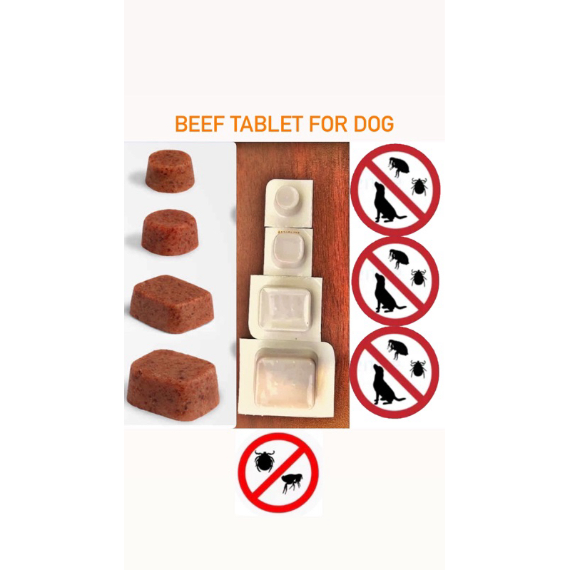 Beef flavor NG N Gard anti Tick snack kutu chewable 1 Tablet 2-4kg 4 ...