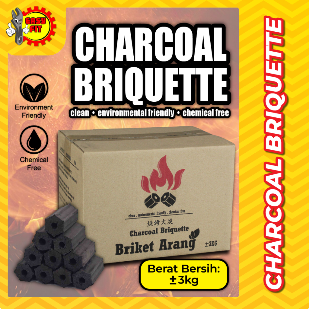 Arang BBQ High Quality Charcoal Briquette 3kg | Shopee Malaysia