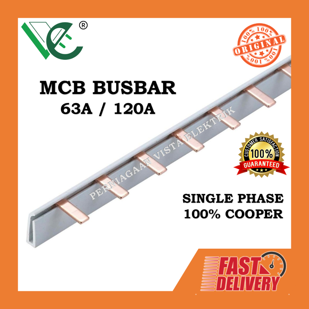SINGLE PHASE MCB COPPER BAR 1POLE 63A & 120A / MCB COPPER BUS BAR WITH ...