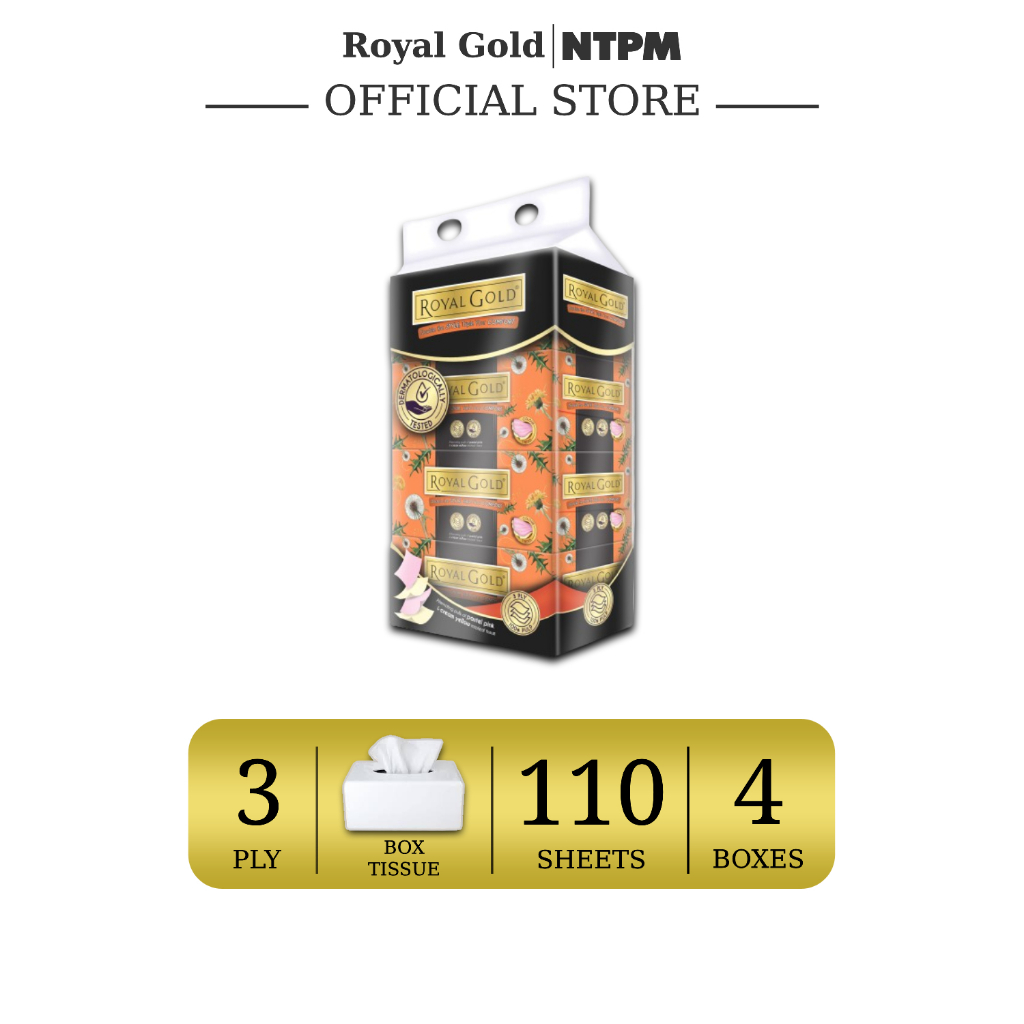 Royal Gold Twin Tone Facial Tissues (4 Box x 110's) | Shopee Malaysia