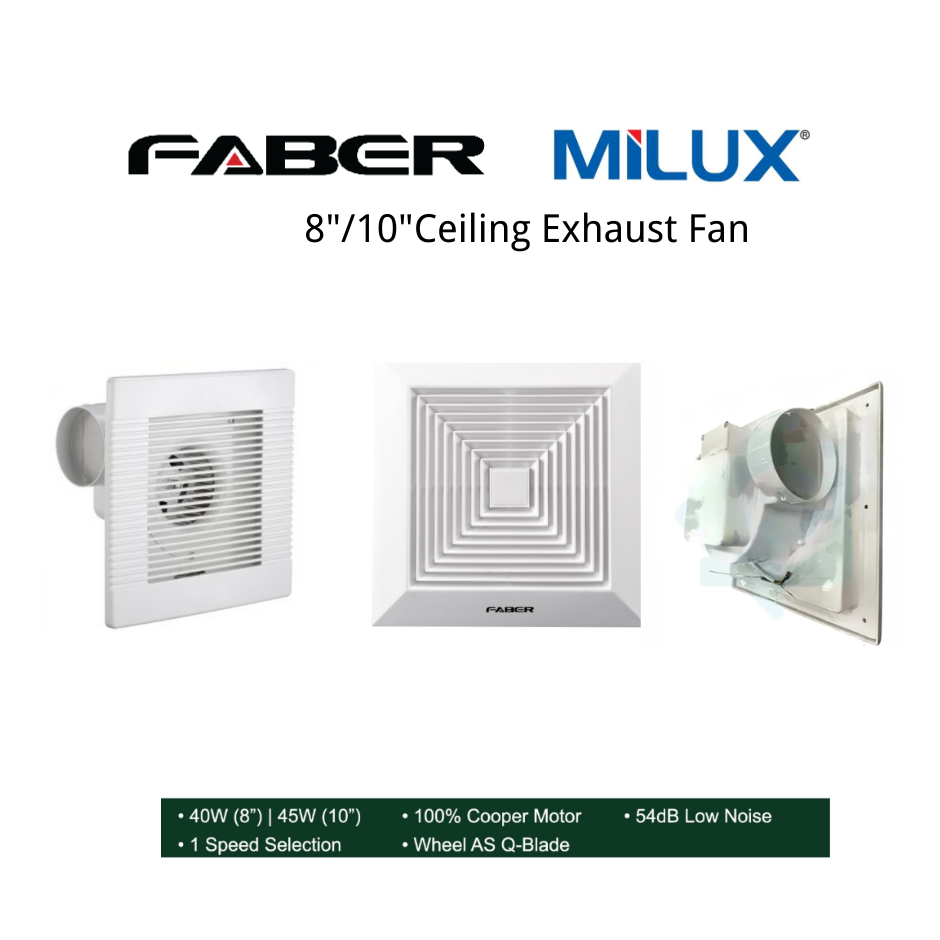 FABER MILUX Ceiling Mount Exhaust Ventilating Fan (8"/10") | FV ASPIRA ...