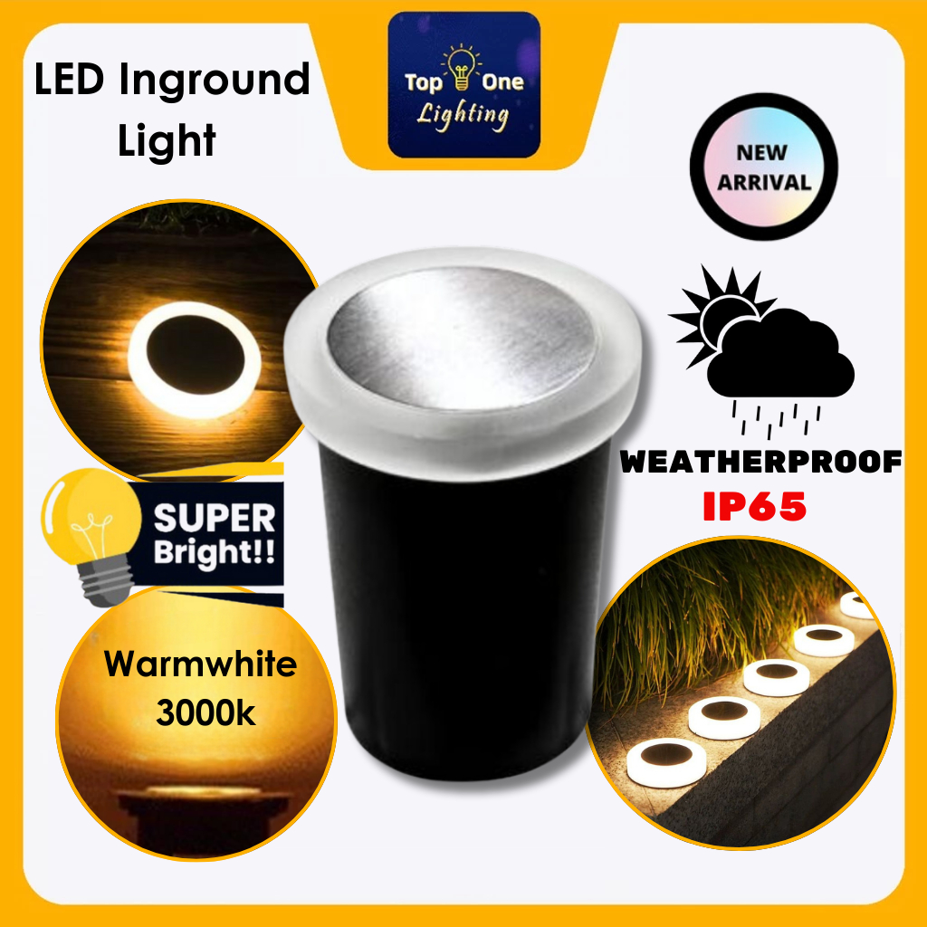 🔥NEW🔥IP65 Weatherproof Modern Inground Spotlight 3W Built In LED Silver ...