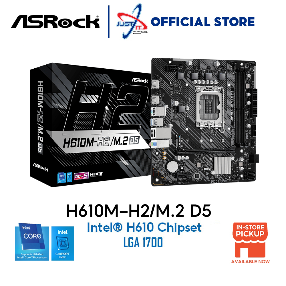 ASROCK H610M-H2/M.2 D5 / DDR5 LGA1700 Motherboard Combo Intel I3-13100F ...