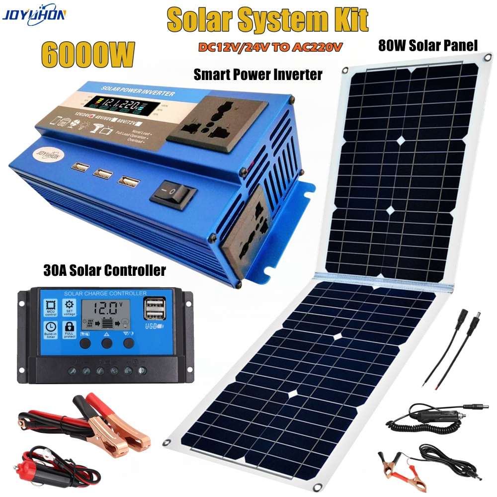 JOYUHON Solar Inverter Set 6000W inverter 12V/24V TO 240V Power ...