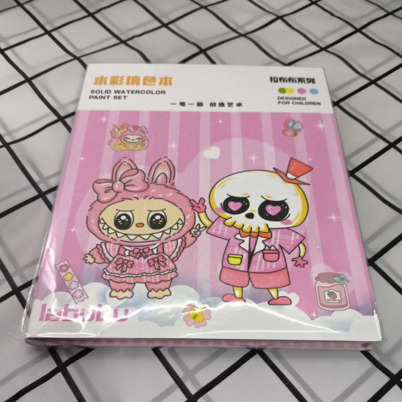 Labubu Coloring Book Solid Watercolor Paint Set | Shopee Malaysia