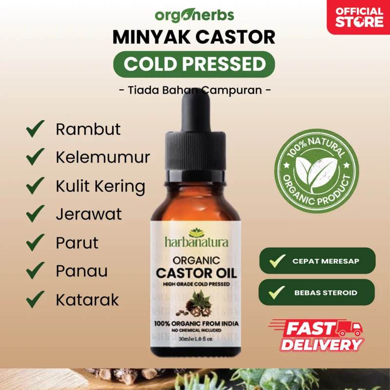 Minyak Castor Oil Orgaherbs Original HQ - 30 ML Pure Castor Oil ...
