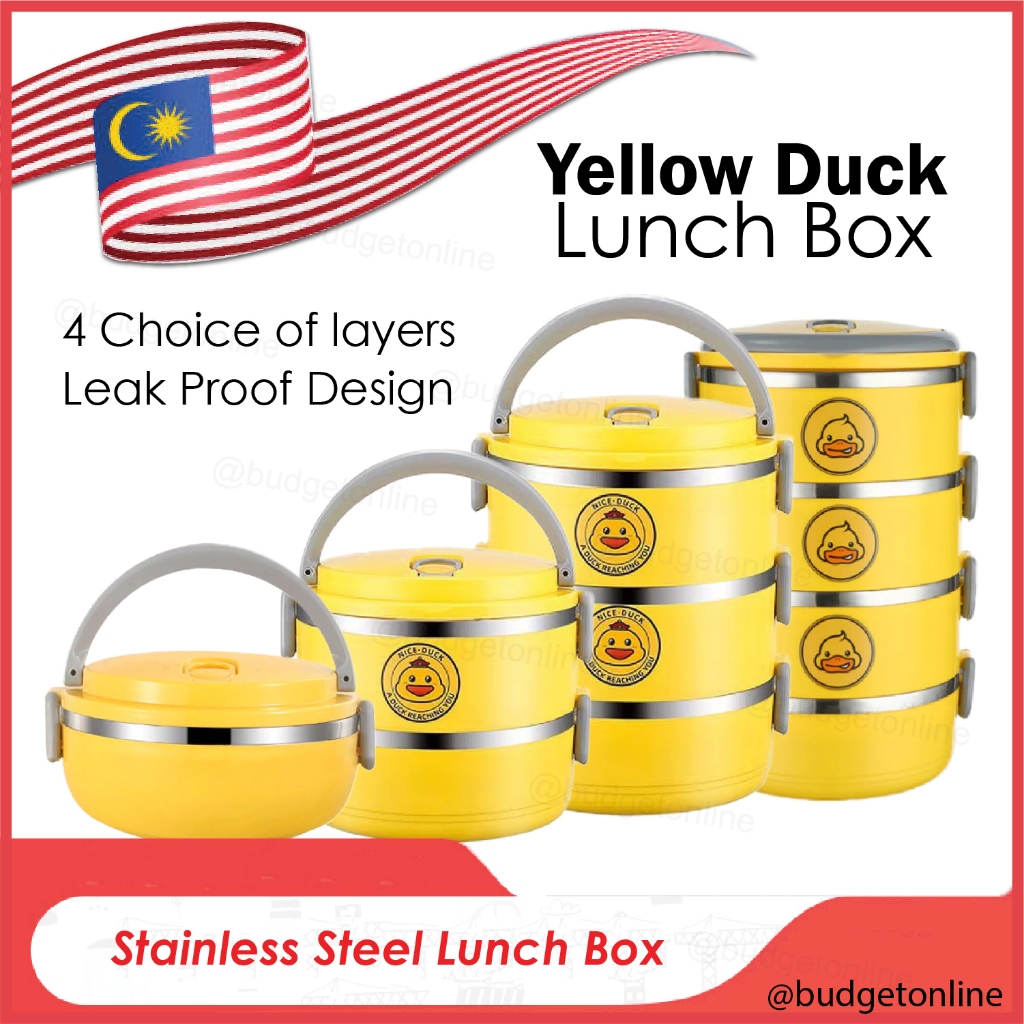Stainless Steel Multi-layer Lunch Box Container Yellow Duck Anti ...