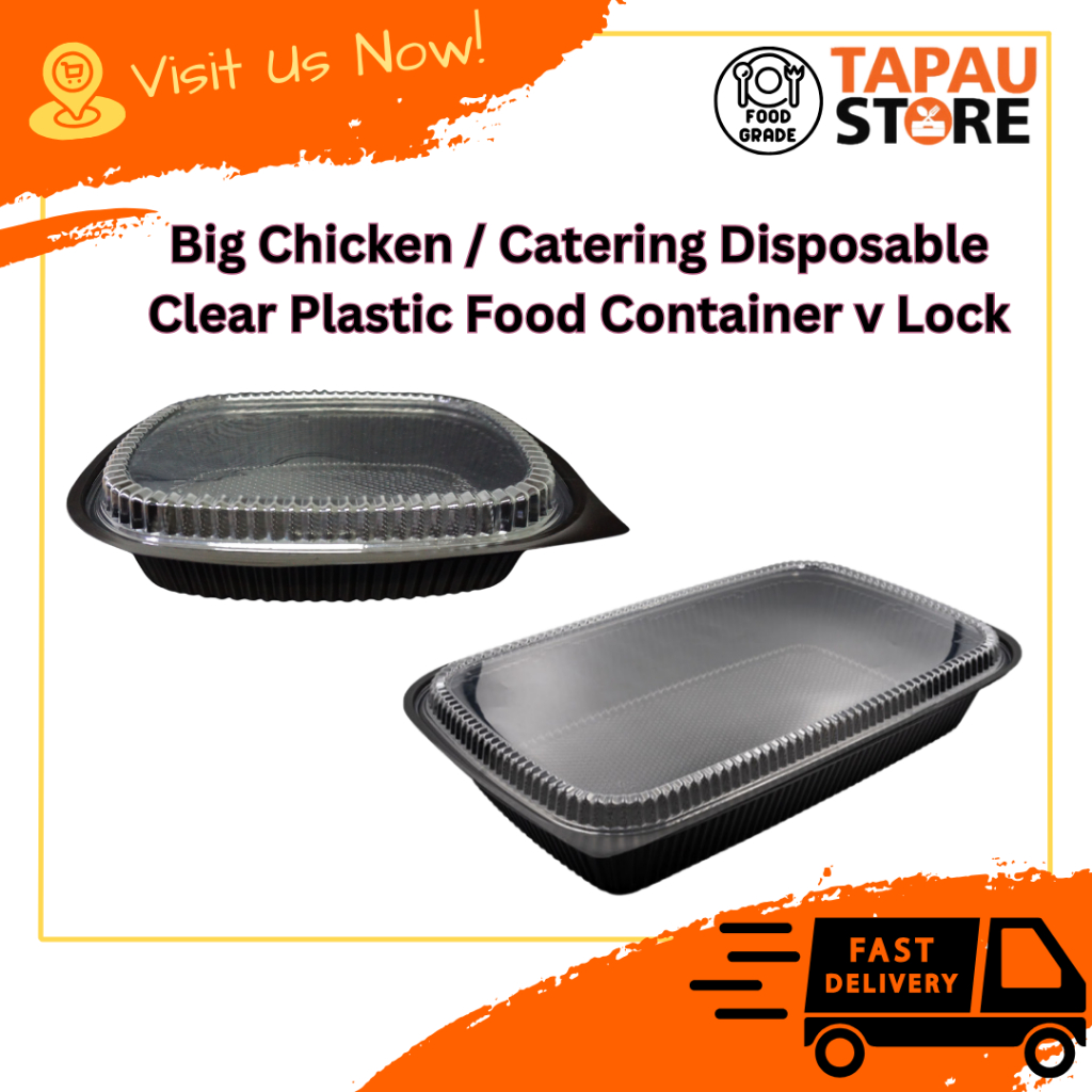 Big Chicken / Catering Disposable Clear Plastic Food Container with ...