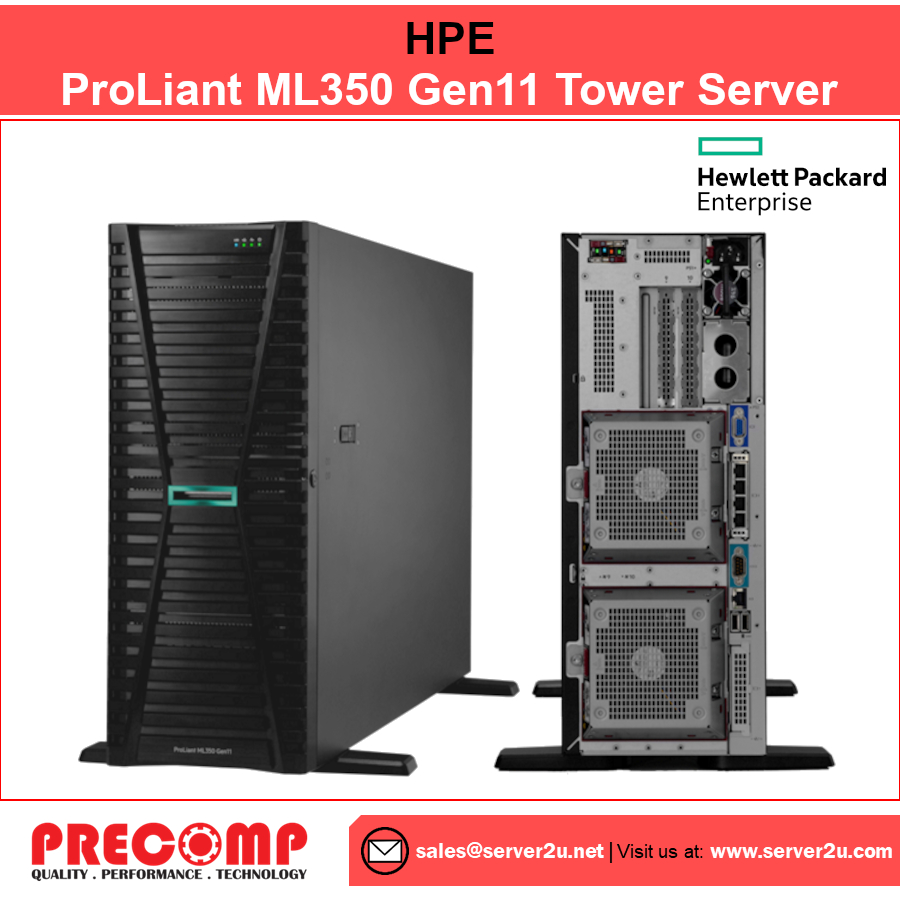 HPE ProLiant ML350 Gen11 Tower Server (XS4410Y.32GB.3x600GB) (P48405 ...