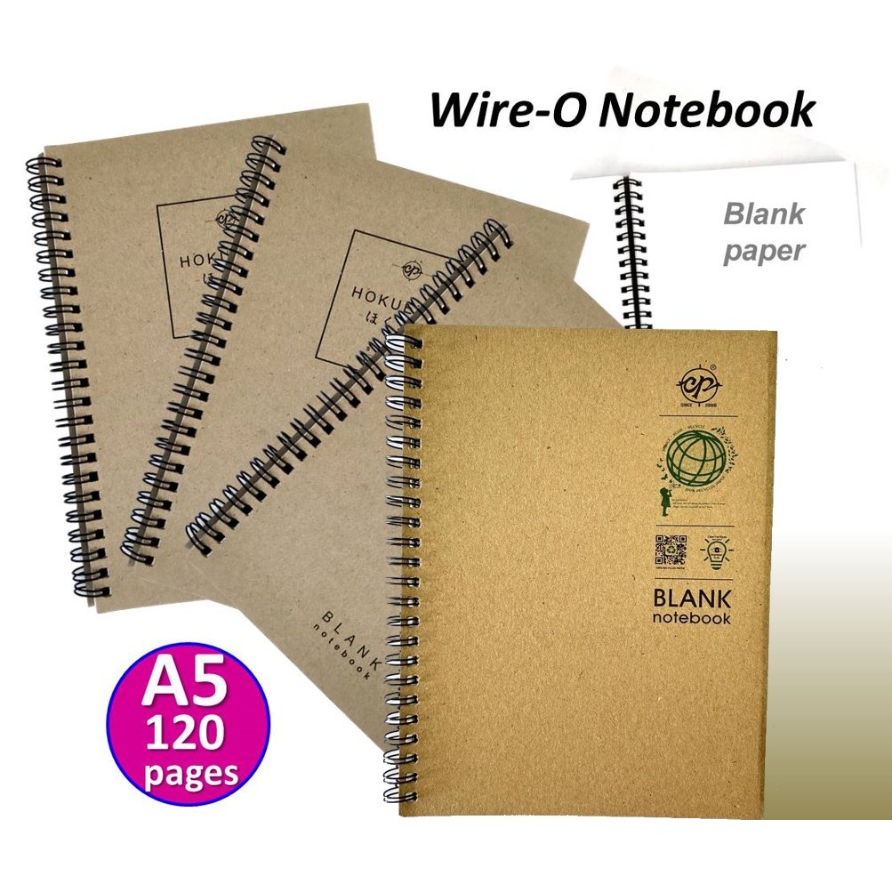 Wire-O Notebook A5 A4 Blank Paper Scrap Book Sketch Book 120 / 160pages ...