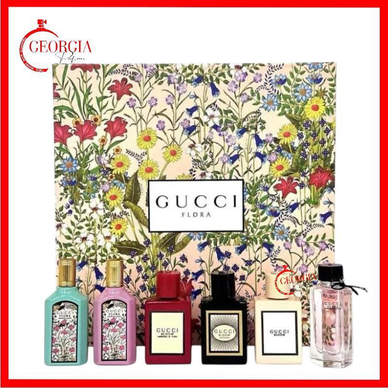 🌺💯Ori Gucci Flora Pink 6in1 Gift Set 6x5ml Miniature Perfume For Women ...