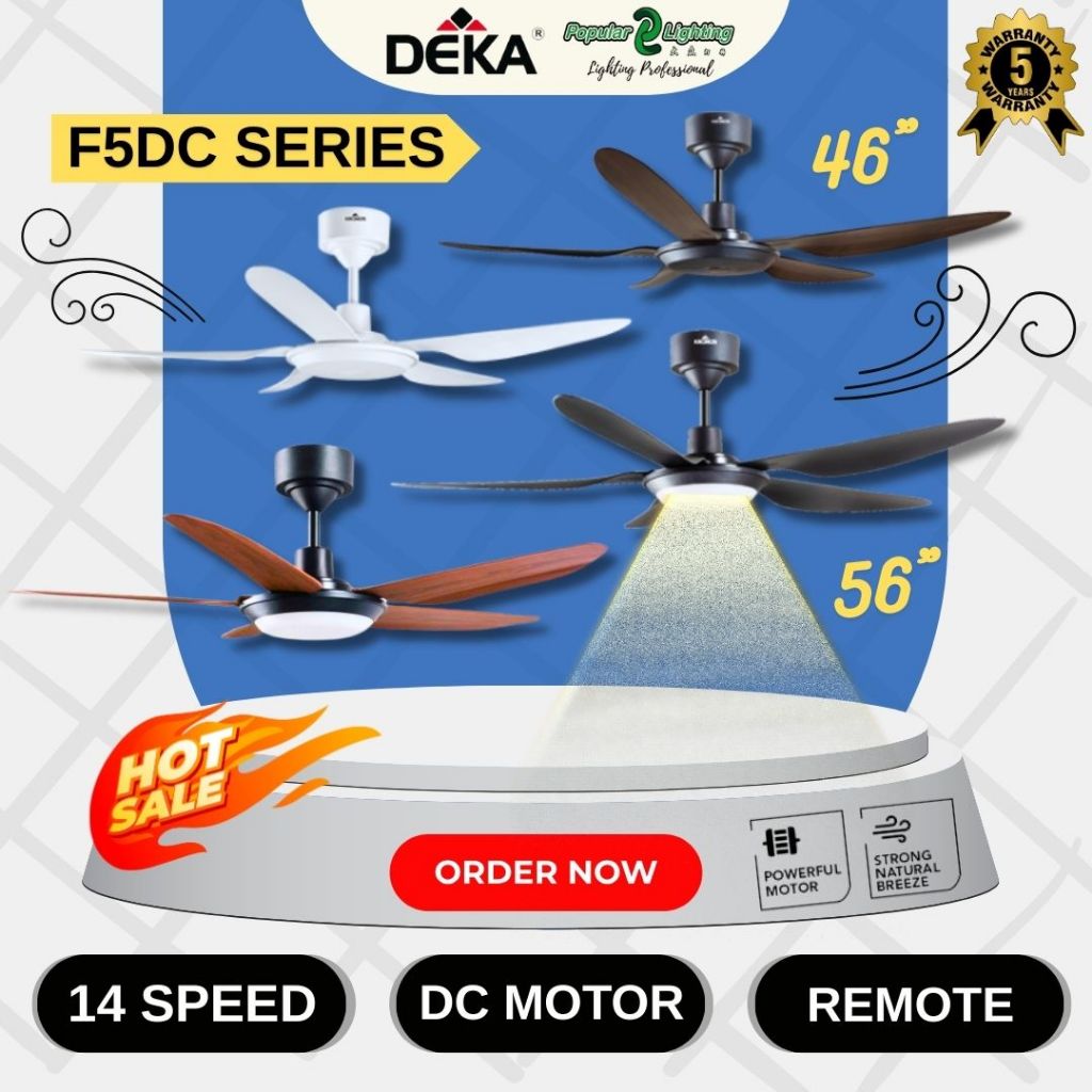 (Sirim) DEKA Ceiling Fan Kronos F5DC Remote Control 7+7 Speed Kipas ...