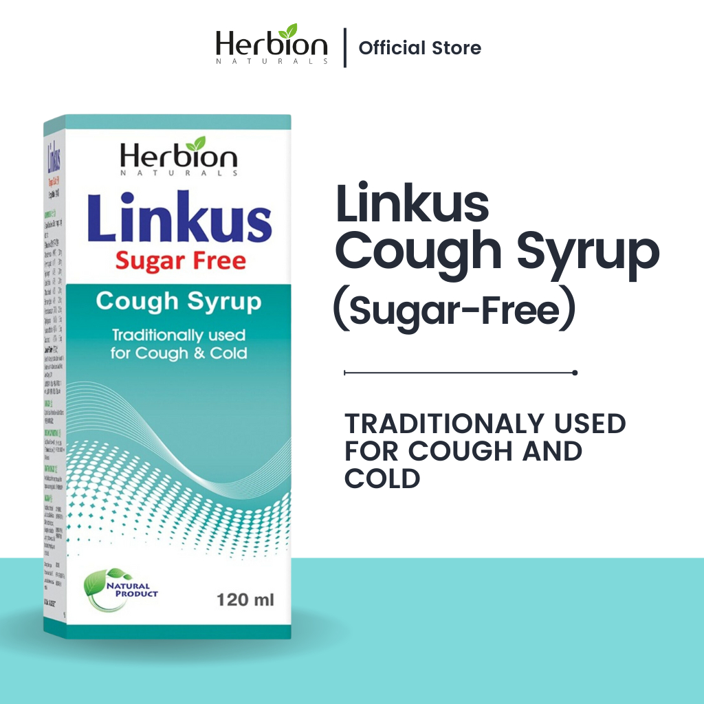 Herbion Linkus Sugar-Free Cough Syrup for Cold and Cough Relief (120ml ...