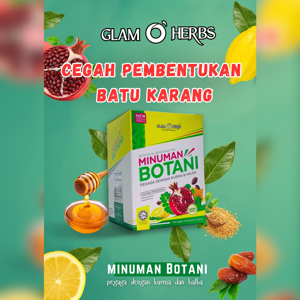GLAMOHERBS Minuman Botani ORIGINAL 💥2 Kotak (ubat pecah Batu Karang ...