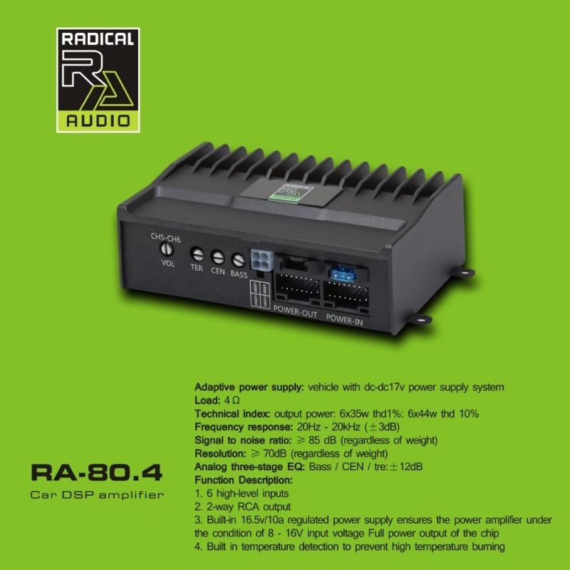 RADICAL AUDIO RA-80.4 8 CHANNEL CAR DSP AMPLIFIER | Shopee Malaysia