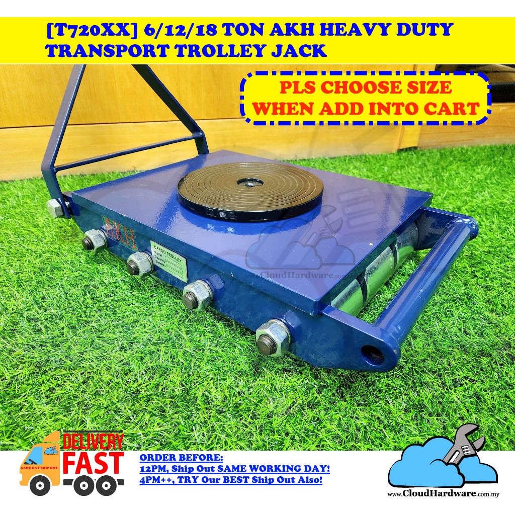 6/12/18TON AKH HEAVY DUTY TRANSPORT TROLLEY JACK ROLLER MOVER MOVER ...