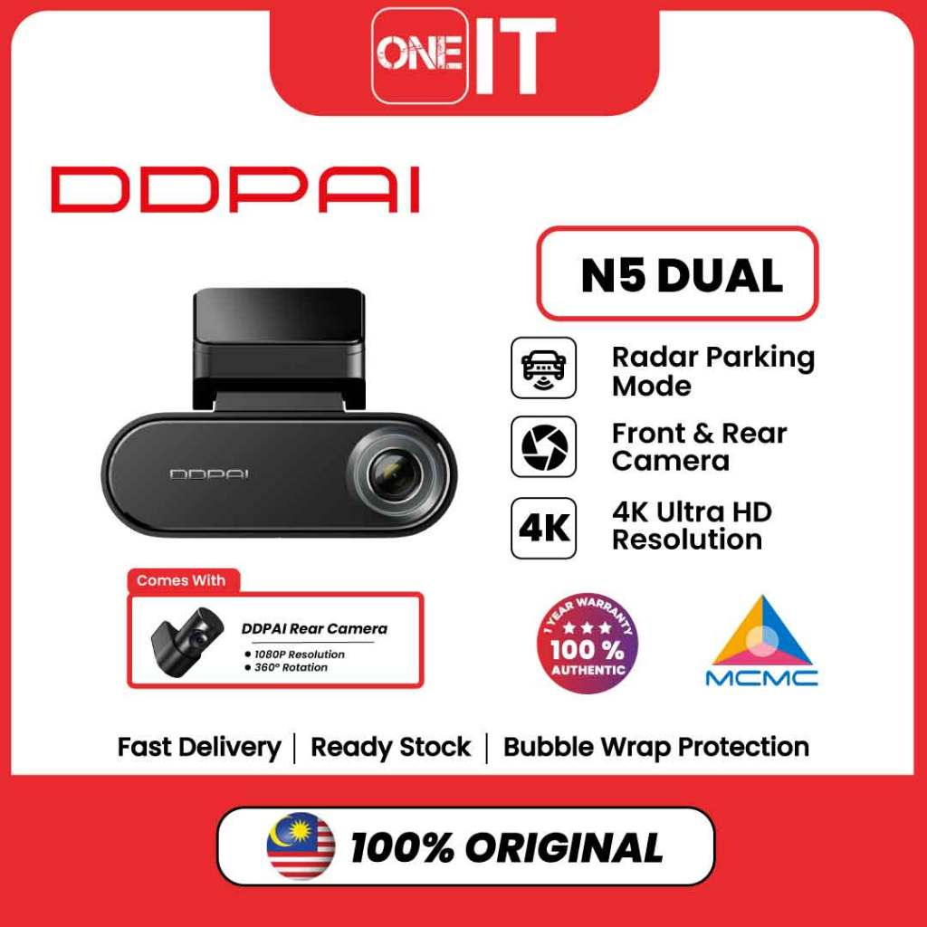 DDPAI N5 Dual Front and Rear 4K Ultra HD Resolution AI Dash cam 24 ...