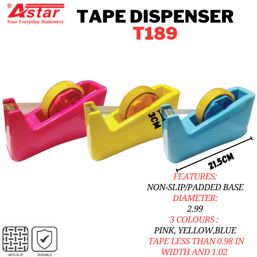 Astar Fancy Colourful Tape Dispenser / Tape Holder Cutter (TD188/TD189 ...