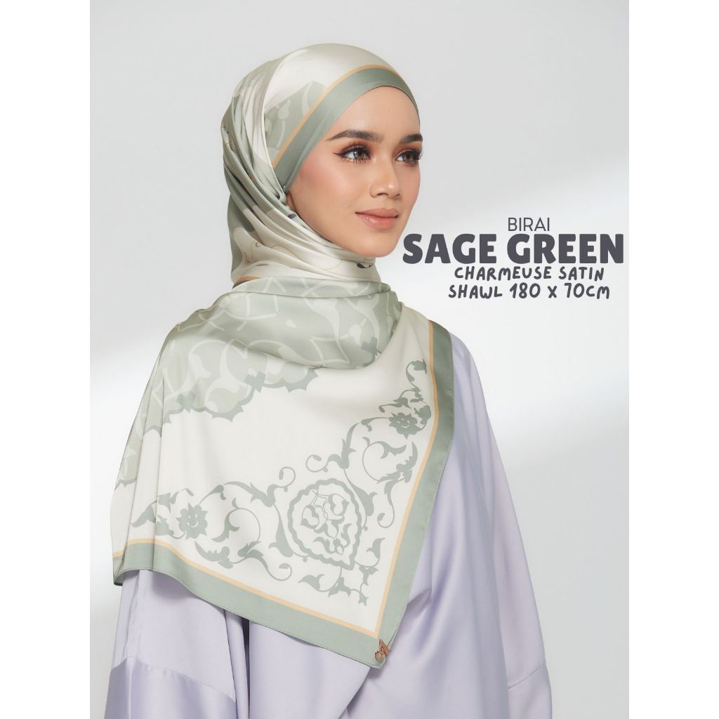 Tudung Shawl Charmeuse Satin Panjang 180 cm Tudung Ayuwan Koleksi Birai ...
