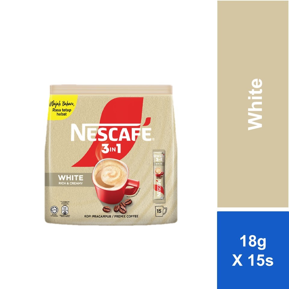 NESCAFÉ 3in1 White Coffee Mix 30% Less Sugar, Rich & Smooth Coffee ...