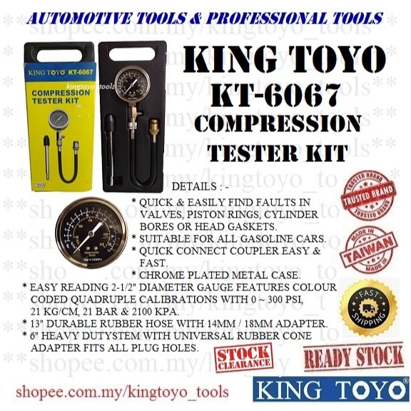 KT-6067 ~ 2025 Original KING TOYO Unique Compression Tester Kit ...