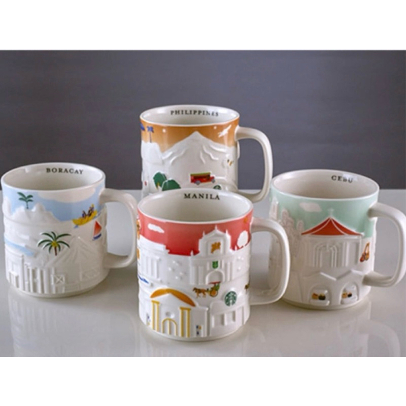 PHILIPPINE/CEBU/BORACAY Starbucks coffee Mug 16oz Relief 3D Collector ...