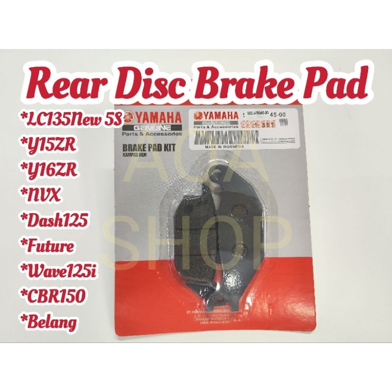 Rear Disc Brake Pad Rear Disc Pad LC135 new 5s Y15 Y15ZR Y16 NVX ...