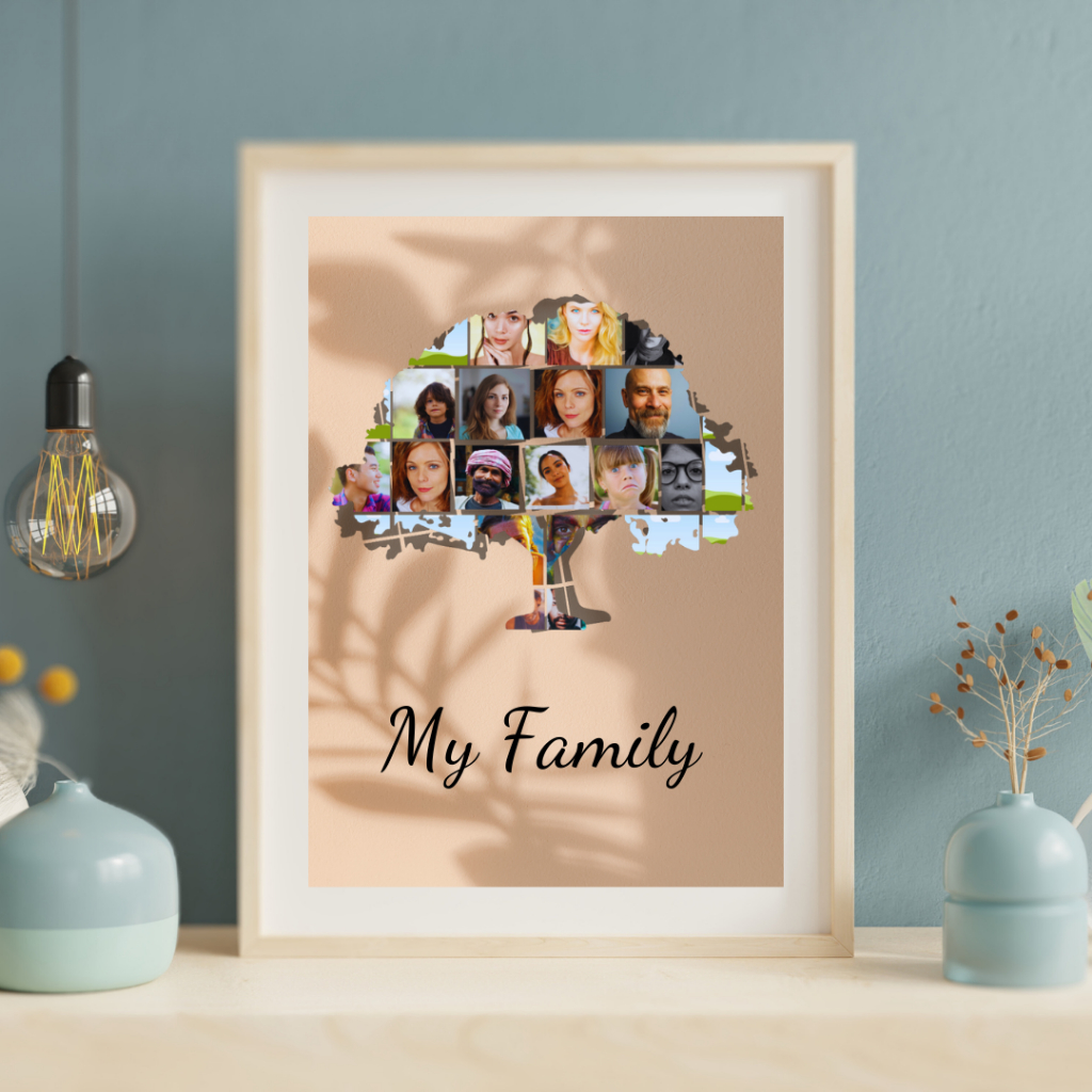 Design Your Own Family Tree Photo Collage in Canva, Editable Collage ...