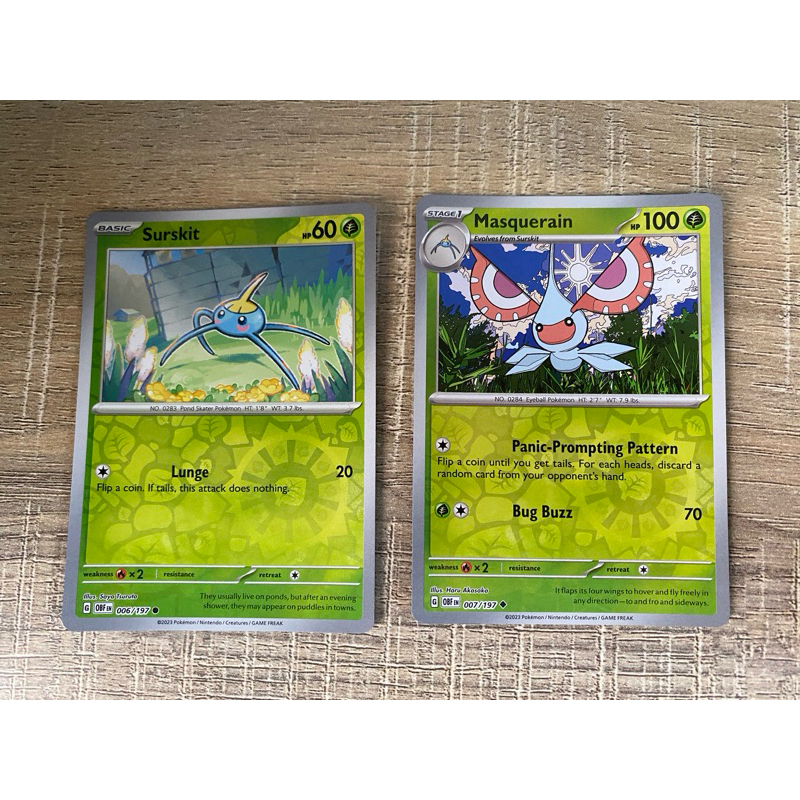 Original Pokemon TCG: Surskit/Masquerain complete evolution(obsidian ...