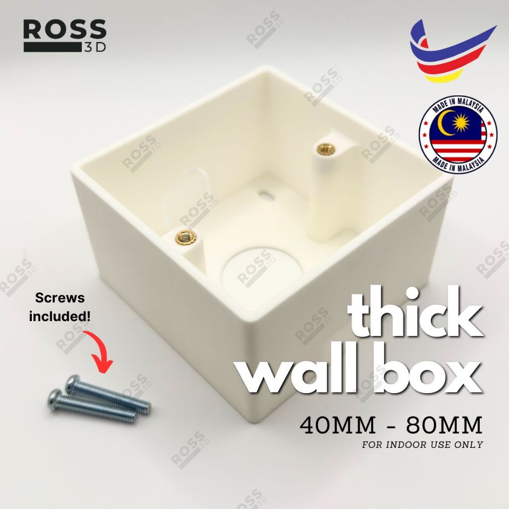 [Ross3D] Switch Box Thick Version 40mm - 80mm Wall Box For Smart Switch ...