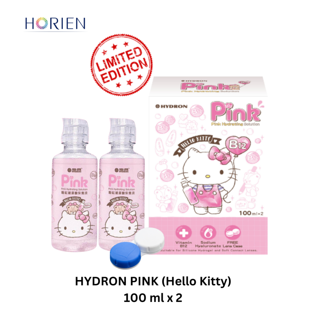 「Limited Edition」HELLO KITTY HORIEN Hydron Pink Hydrating Solution 100 ML X 2 (FREE Lens Case ...