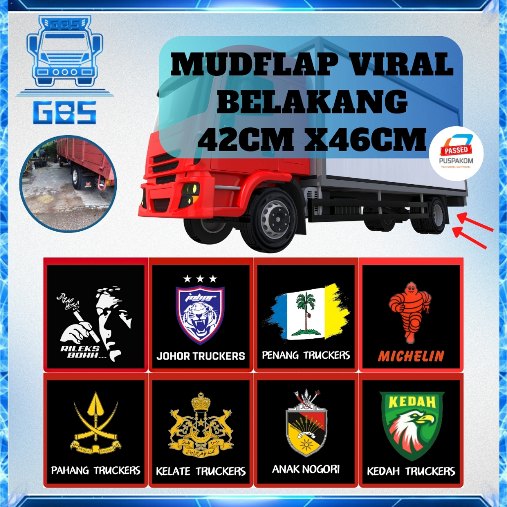 Gbs Truck Lori 3ton Lorry Rear Pvc Mudflap Lorry 42x46cm Mudflap Lori ...