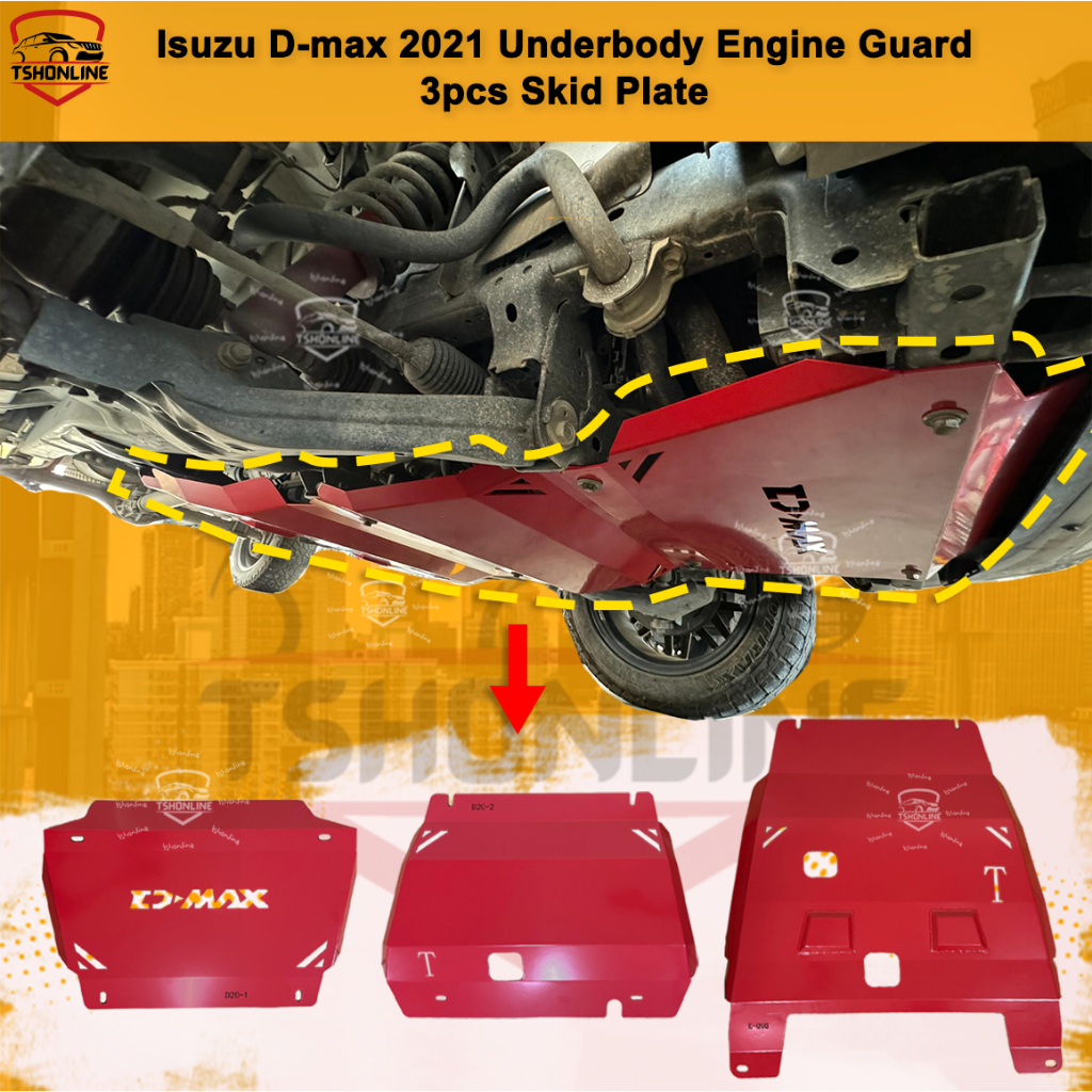 Isuzu Dmax 2021 Underbody Engine Guard Skid Plate Red 3pcs Underbody ...