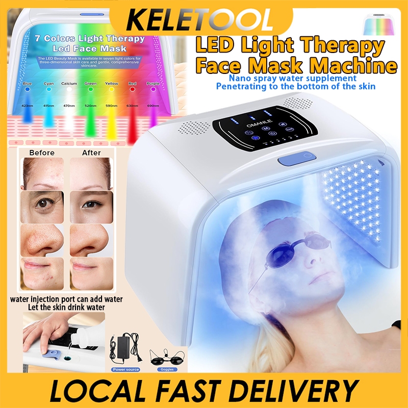Face care machine 7-color PDT LED light therapy face red light belt ...