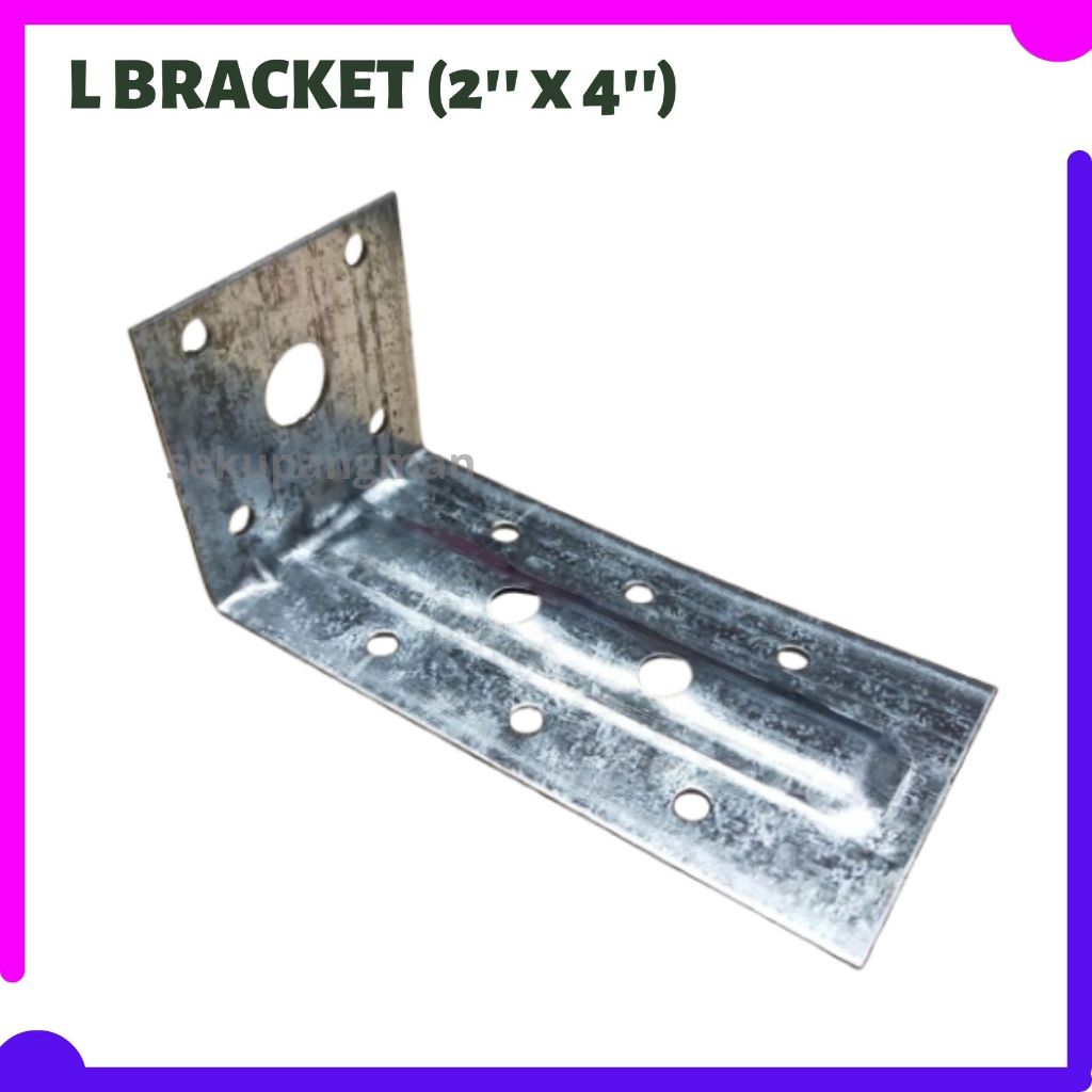2" x 4" Galvanized Iron L Bracket / Roofing L Bracket Besi L Atap ...