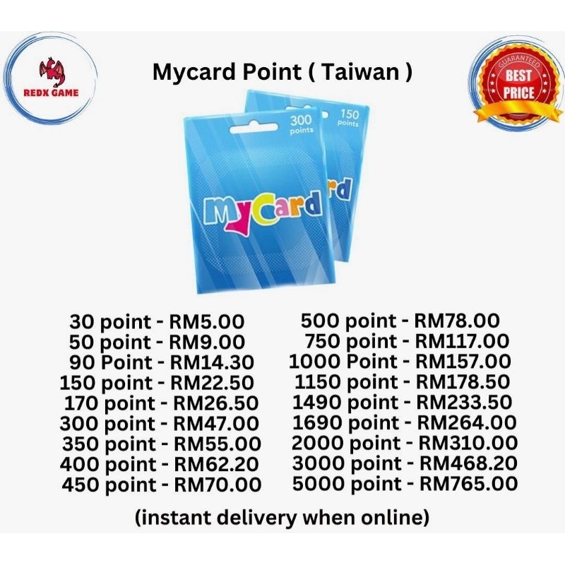 [Taiwan🇹🇼] Mycard Points Taiwan | Shopee Malaysia