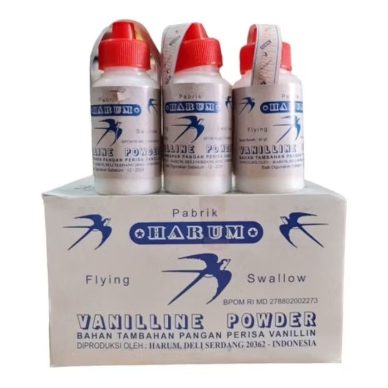 ( VANILLINE POWDER ) HARUM VANILI BUBUK 1 KOTAK 12 BOTOL 40g ( READY ...