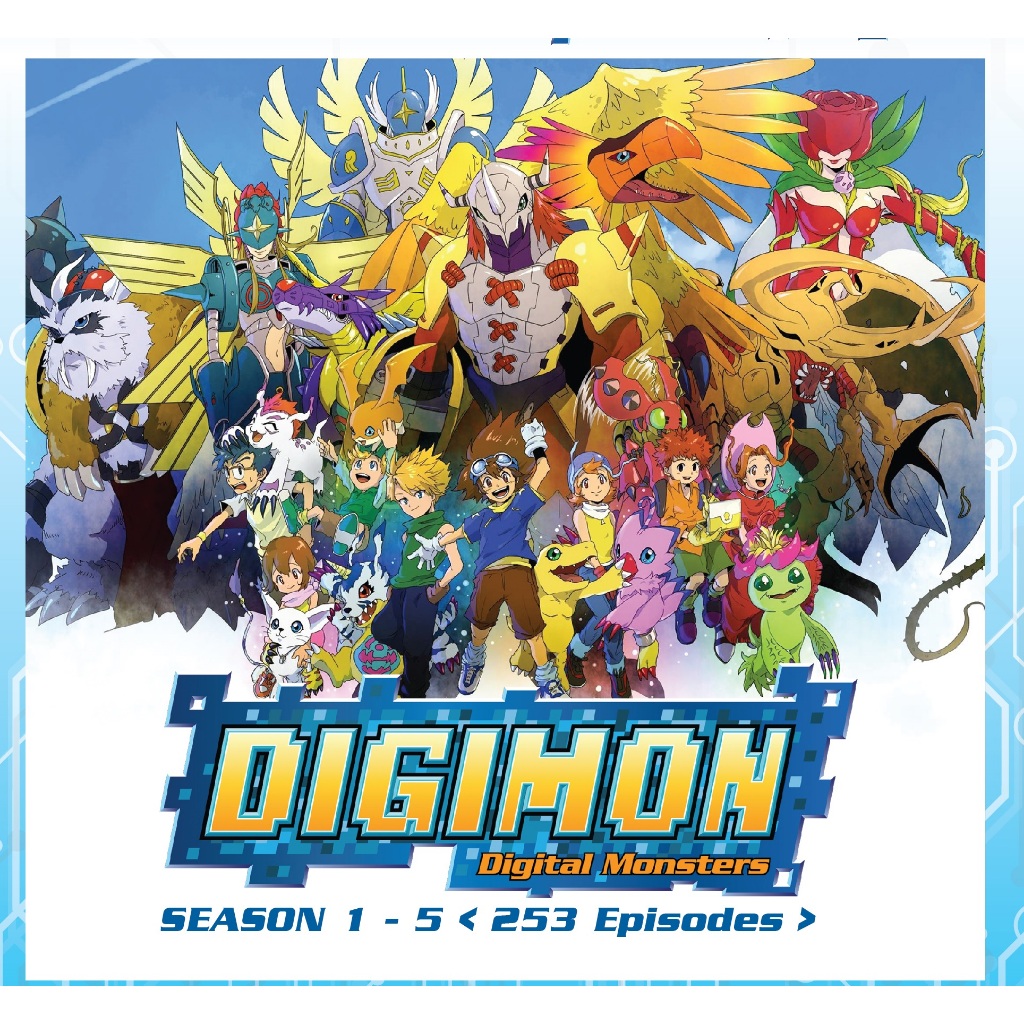 Anime DVD Digimon Digital Monsters TV Series Season 1-5 (253eps ...