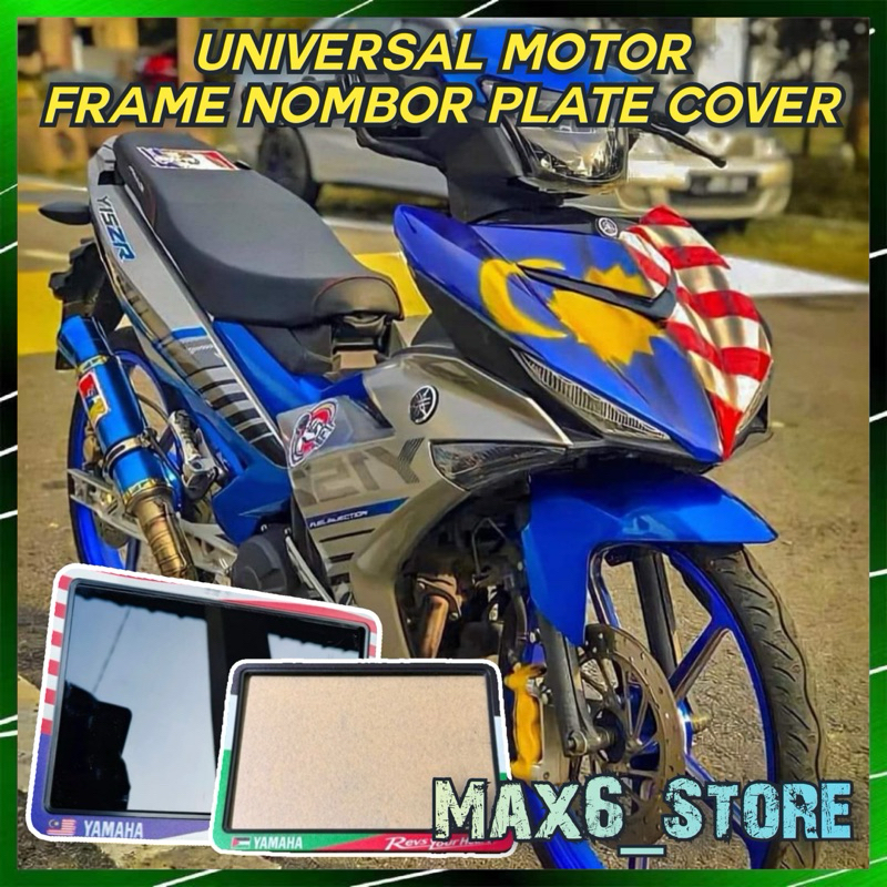 Yamaha Honda 2 Side Number Plate Cover Black Carbon With Frame Papan ...