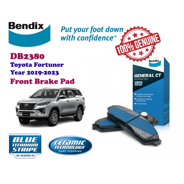 TOYOTA FORTUNER 2019-2023 FRONT BENDIX BRAKE DISC PAD DB2380 / DB1482 | Shopee Malaysia