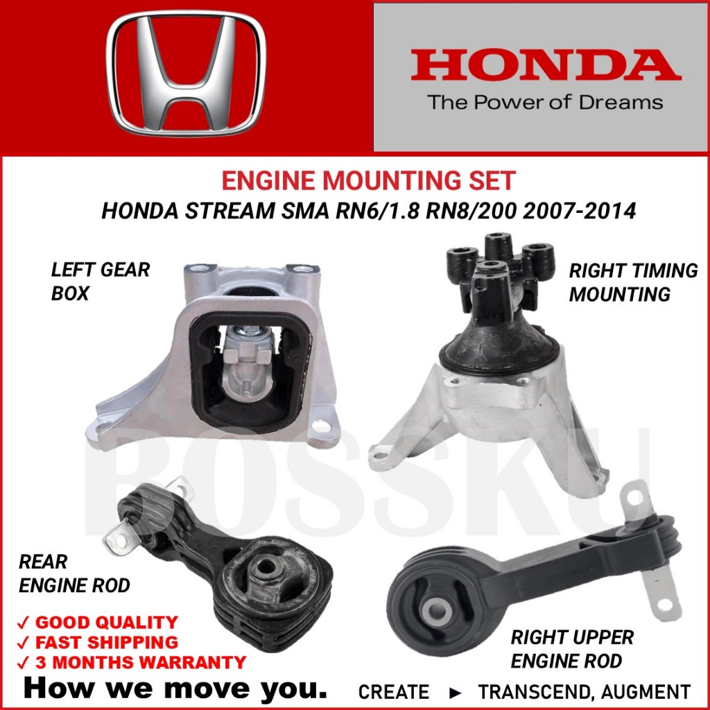 ENGINE MOUNTING 1SET 4PCS - HONDA STREAM RN6 SMA (2007 - 2014) | Shopee ...